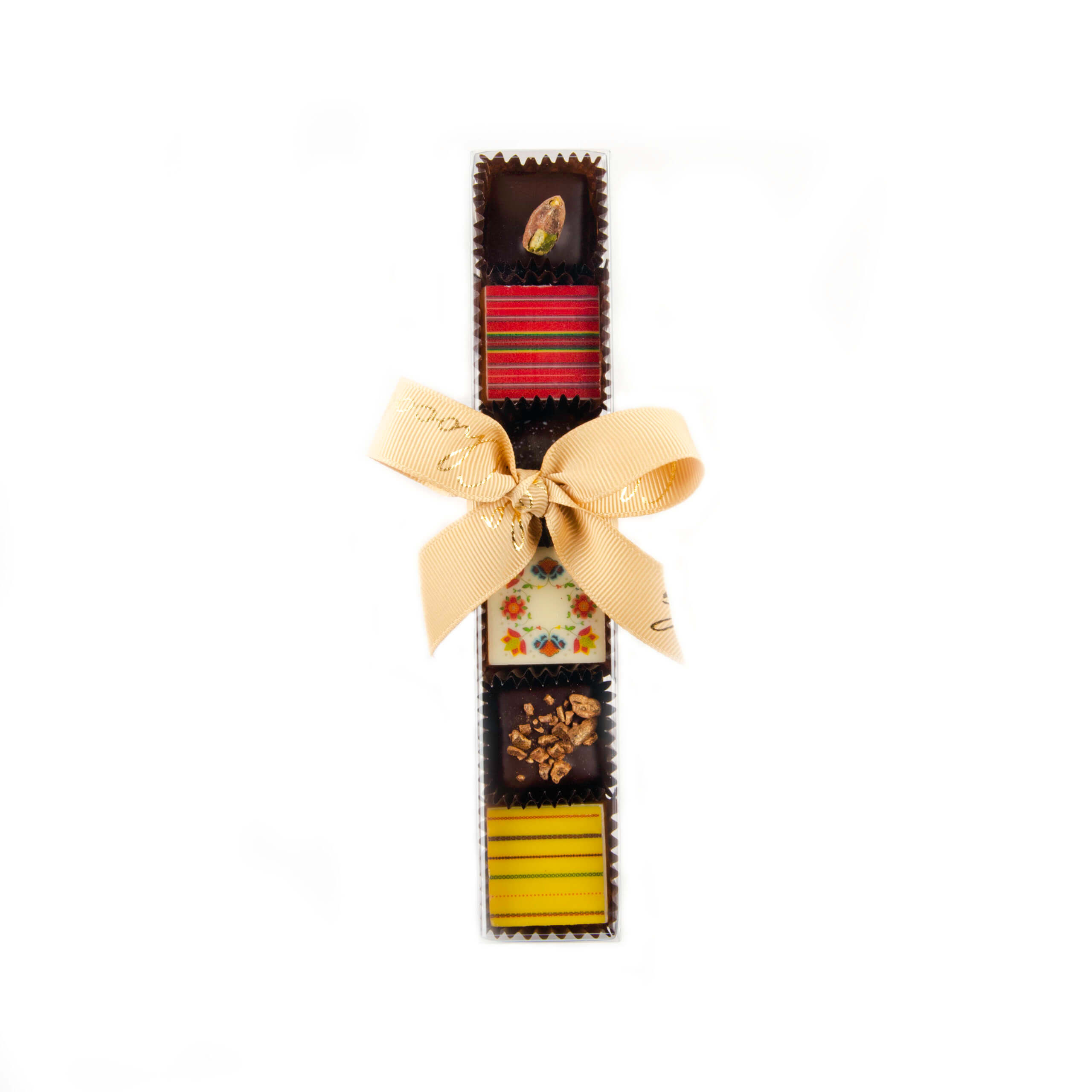 Transparent chocolate box with traditional patterns - 6 chocolates ...